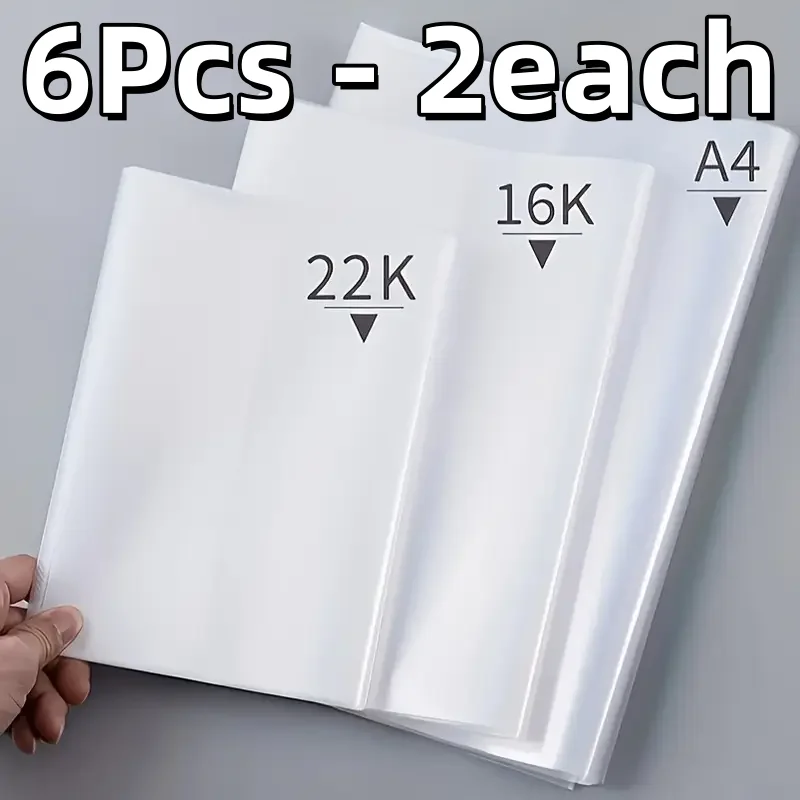 6pcs Waterproof PVC Book Cover for A4/16K/22K Books - Durable ...