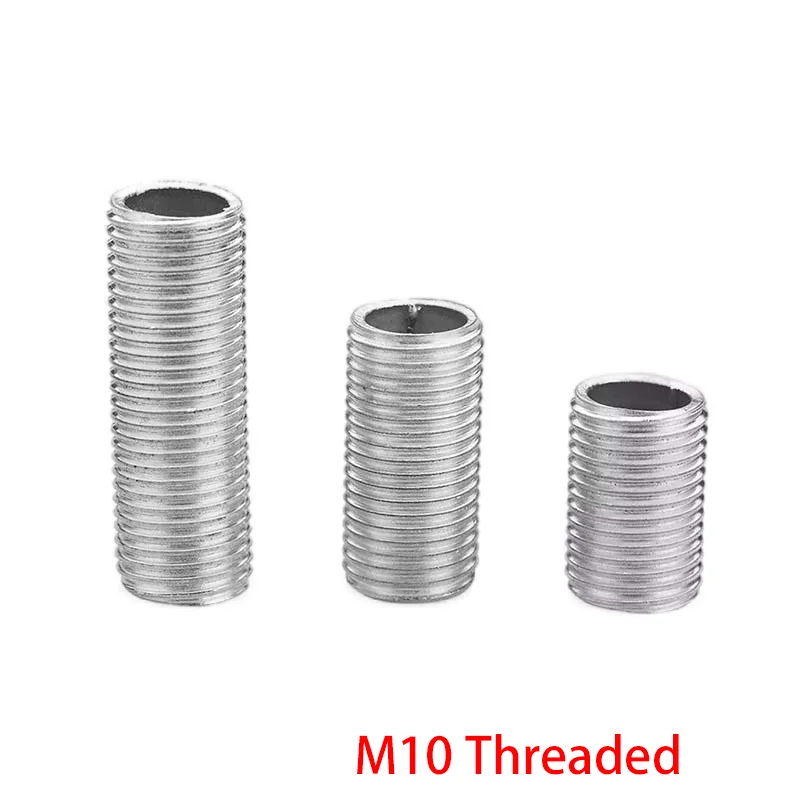 M10-Threaded-Tube-With-Nut-For-Lamps-Hollow-Screw-Metal-Pipe-Teeth ...