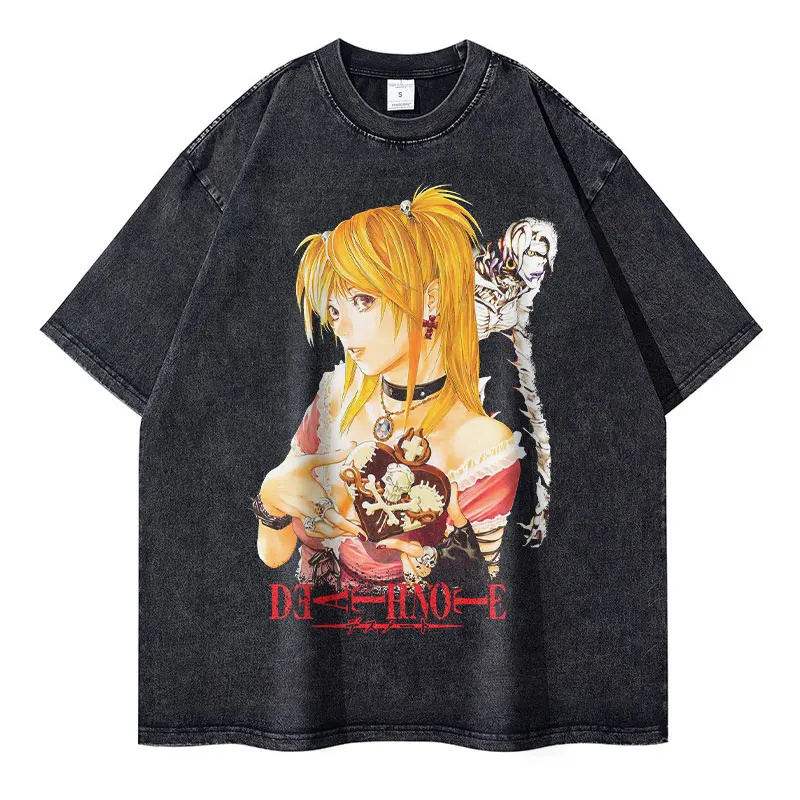Amane-Misa-T-Shirt-Oversized-Vintage-Washed-Anime-Death-Note-T-shirts ...