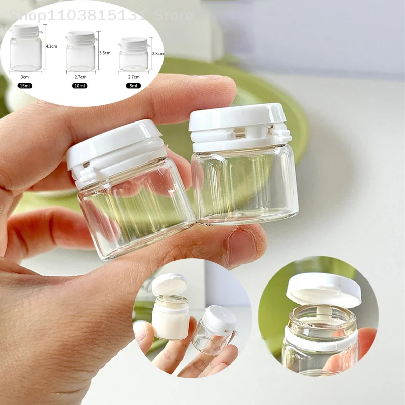 Glass Mini Cosmetic Jars 3/6/10Pcs Liquid Foundation Containers With ...