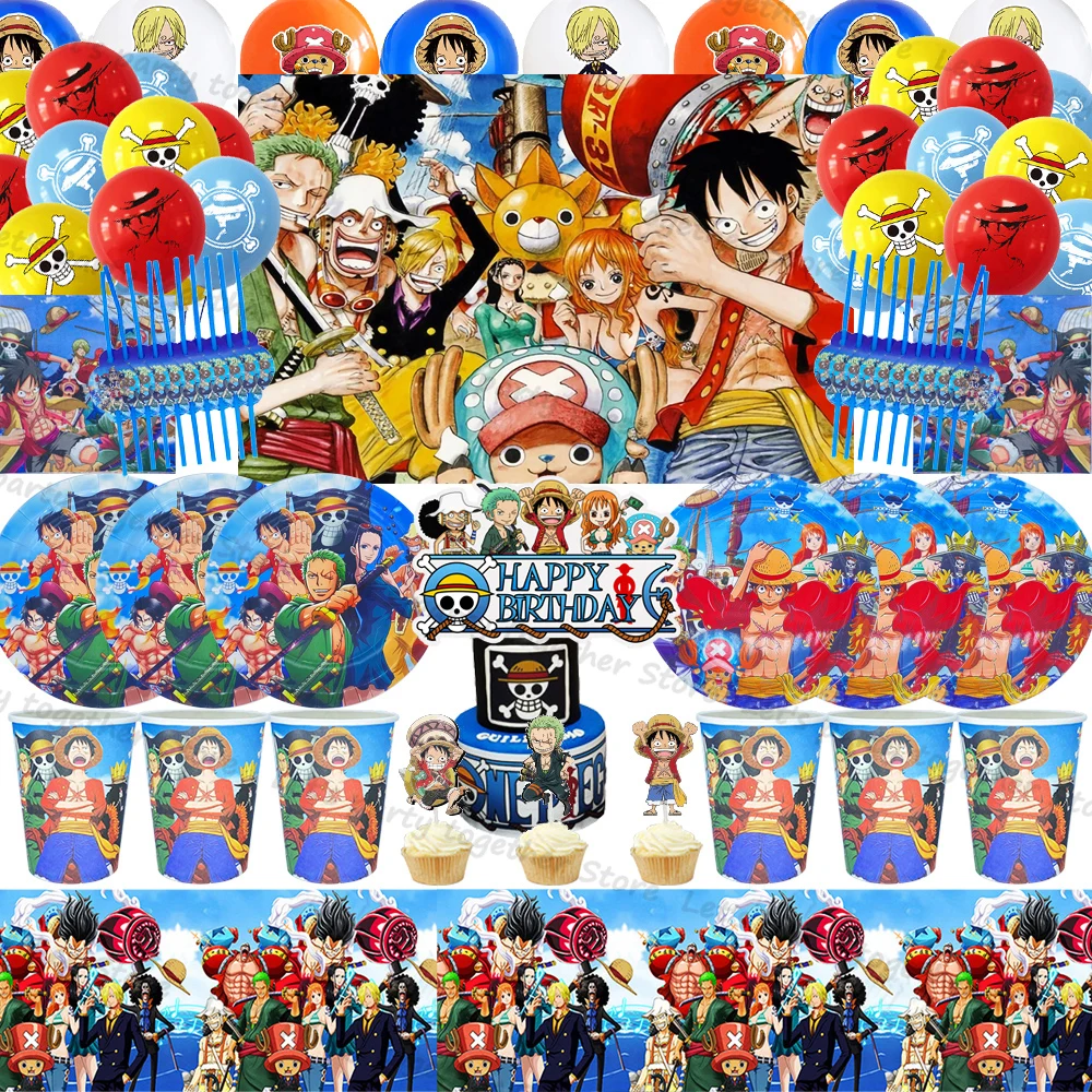 One-Piece-Luffy-Party-Supplies-Children-s-Birthday-Party-Decoration-And ...