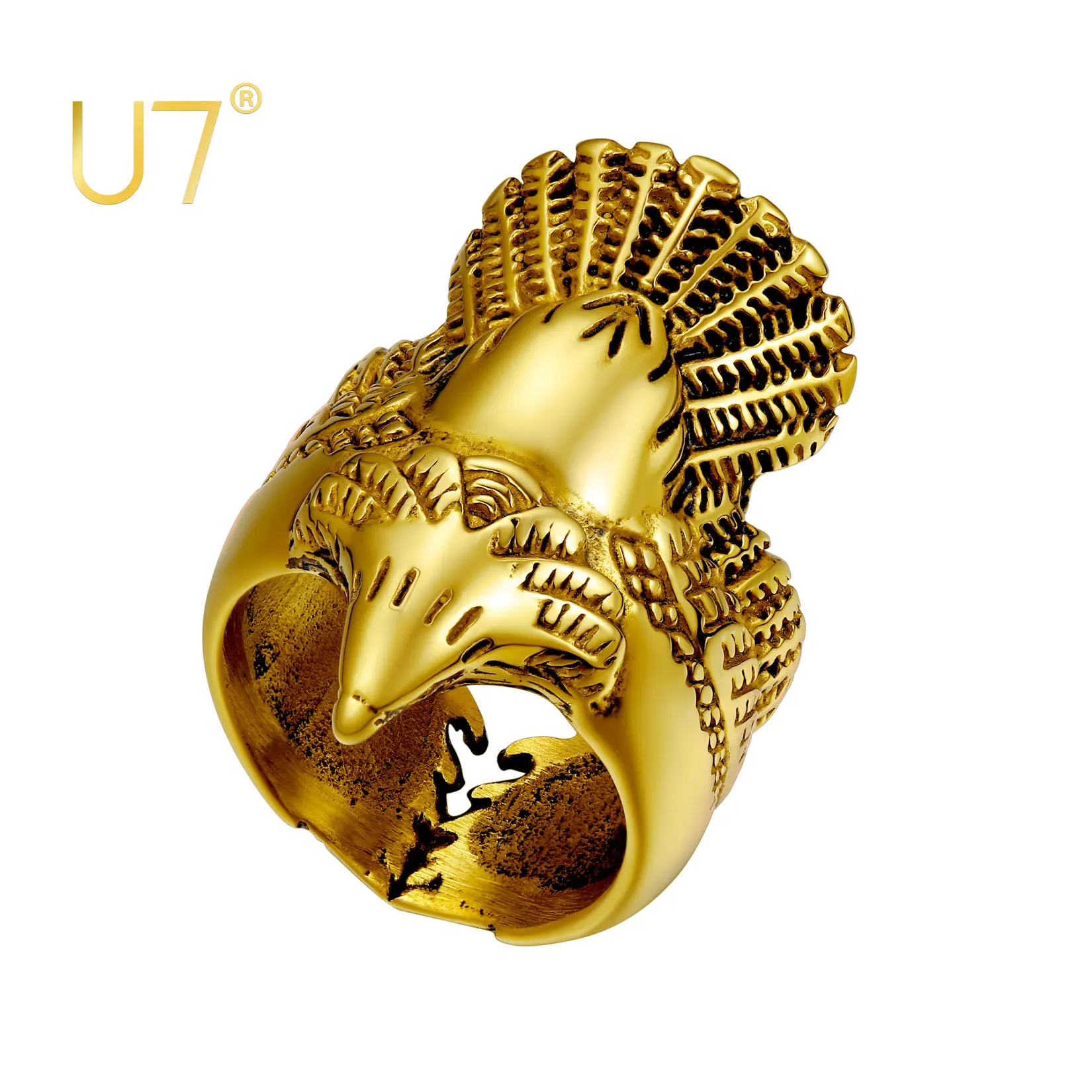 U7-Eagle-Ring-Stainless-Steel-Gold-Color-Hip-Hop-Mens-Signet-Ring ...