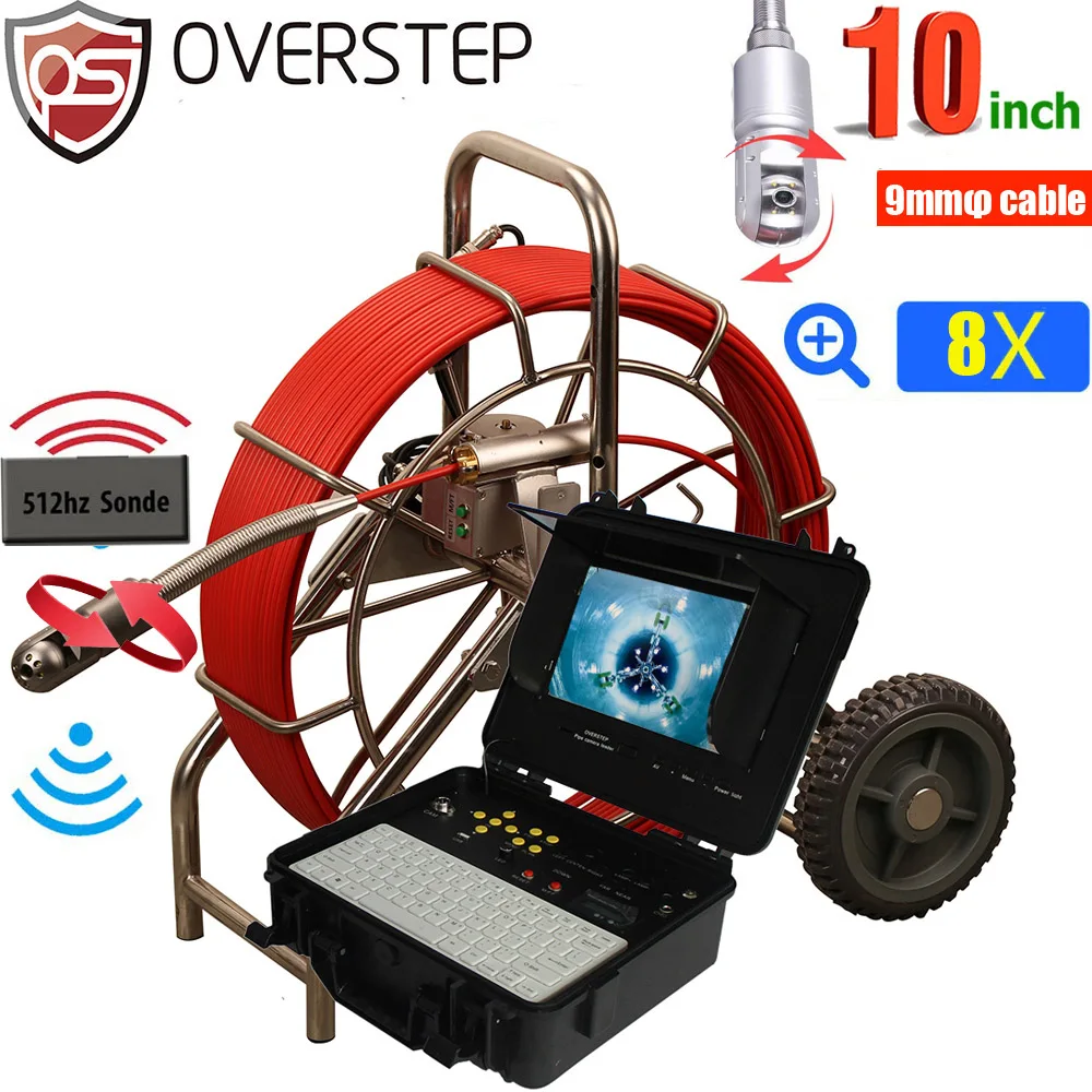 9mm 60m AHD1080P 360 degree rotation view waterproof Sewer Pipe ...