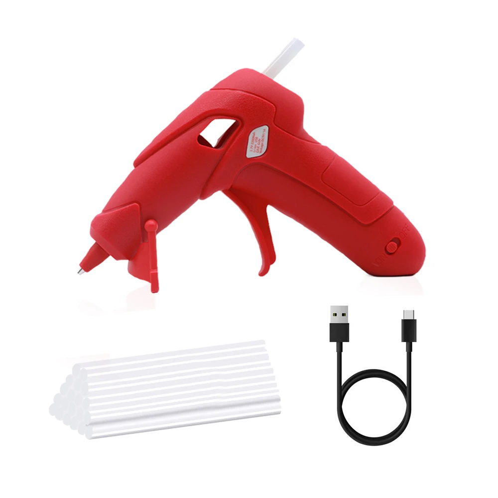 SCIMAKER 3.7V Cordless Hot Melt Glue Gun 20pcs 7x100mm Glue Sticks USB Rechargeable Wireless ...