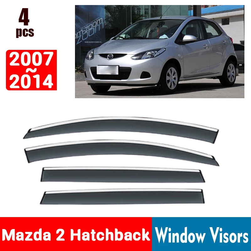 FOR-Mazda-2-Hatchback-2007-2014-Window-Visors-Rain-Guard-Windows-Rain ...