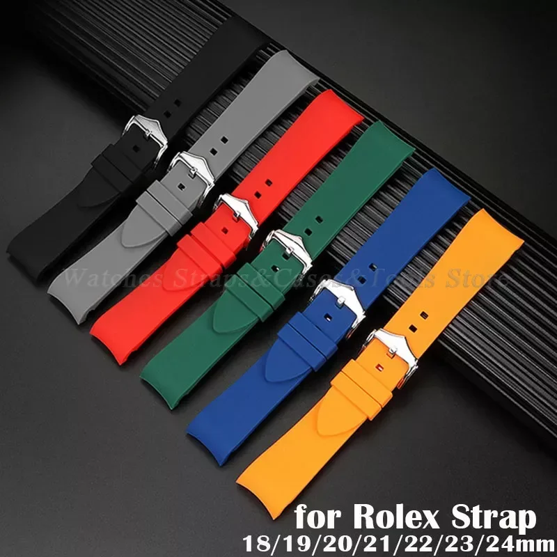 Soft-Rubber-Watch-Strap-18mm-19mm-20mm-21mm-22mm-23mm-24mm-for-Rolex ...