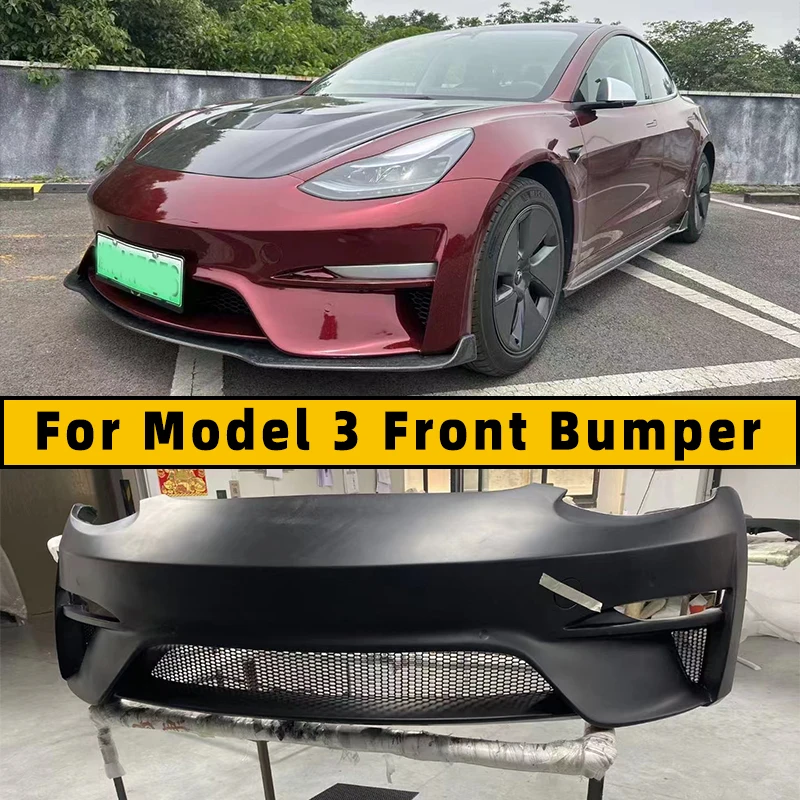 For-2019-2020-2021-2022-Tesla-Style-Car-Body-Kit-Front-Bumper-Rear ...