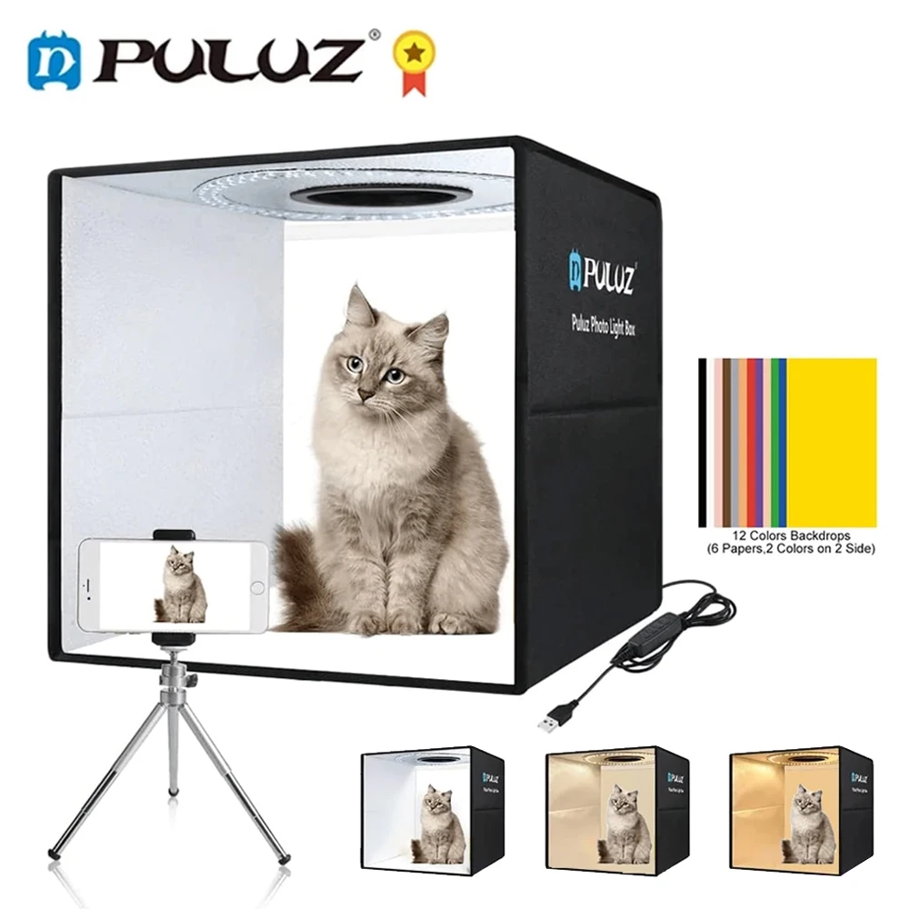 Puluz 25/30/40cm portátil photo studio caixa de luz,pode ser escurecido foto lightbox fotografia ...