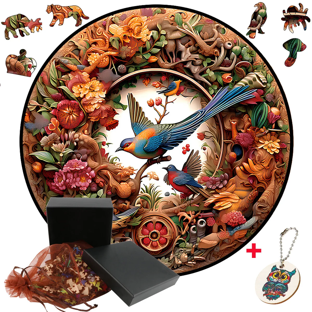 Brightly-Colored-Hummingbird-Jigsaw-Puzzles-Elegant-Shape-Wooden ...