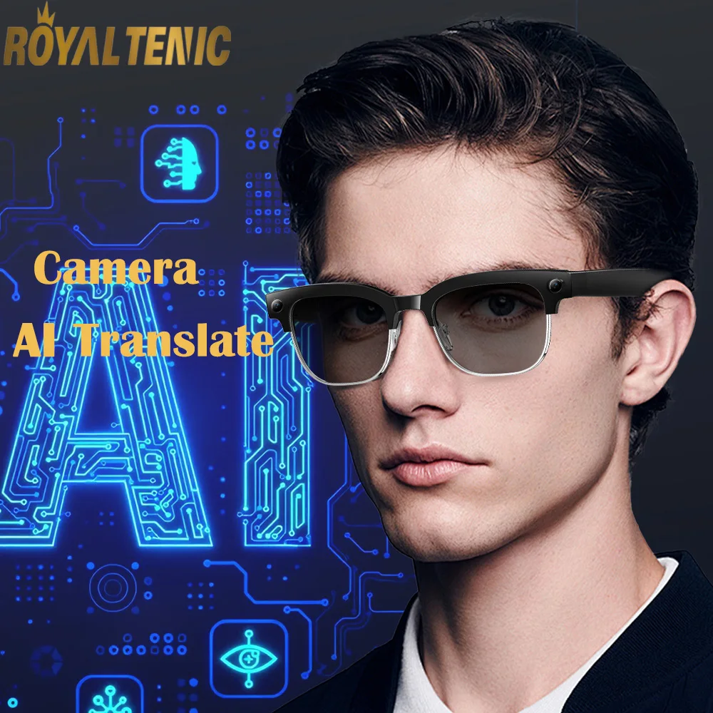AI Smart Glasses with 8MP Camera Video Recording 100+ Languages ...