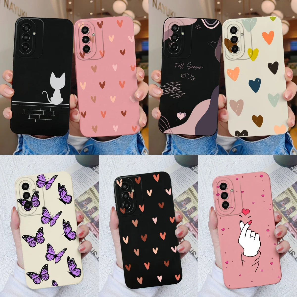 For Samsung Galaxy F13 F23 Phone Case Butterfly Soft Liquid Silicone ...