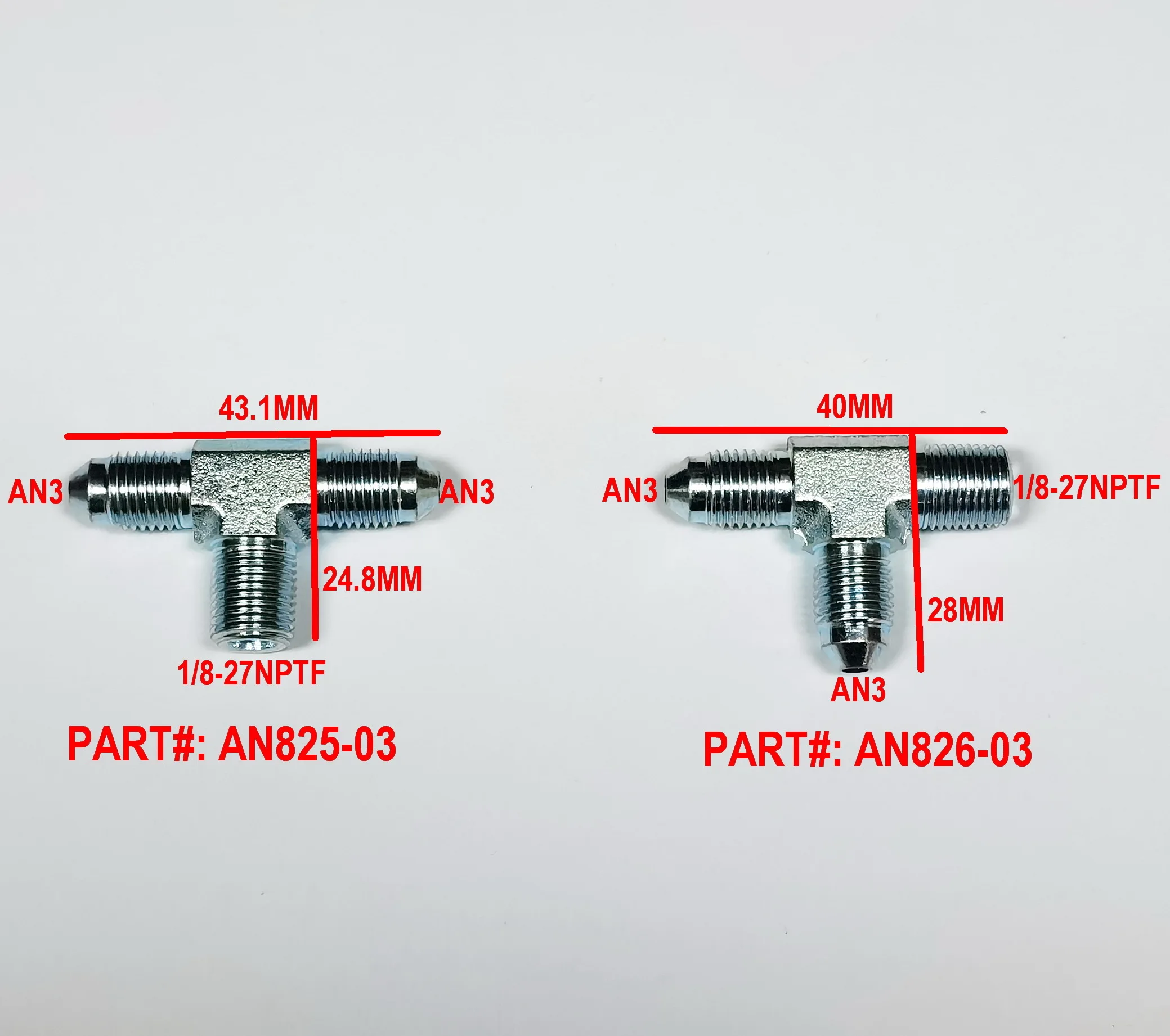 AN3-Brake-Line-Tee-Fitting-Tee-Adapter-Fittings-1-8-27-NPTF-Male-Thread ...