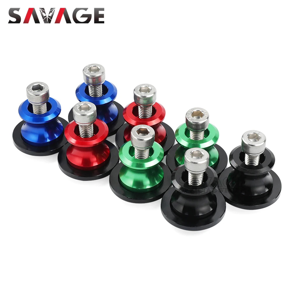 Swingarm Spools 2-Pack M8x1.25 Motorcycle - Blue Stand Adapters For ...