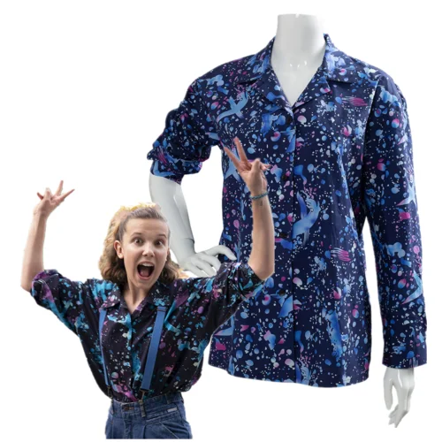 Disfraz-de-Stranger-Season-3-Things-Eleven-camisa-azul-de-manga-larga ...