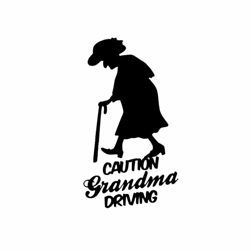 Car Sticker Funny Caution Grandma Driving Vinyl Car-styling Car Sticker ...