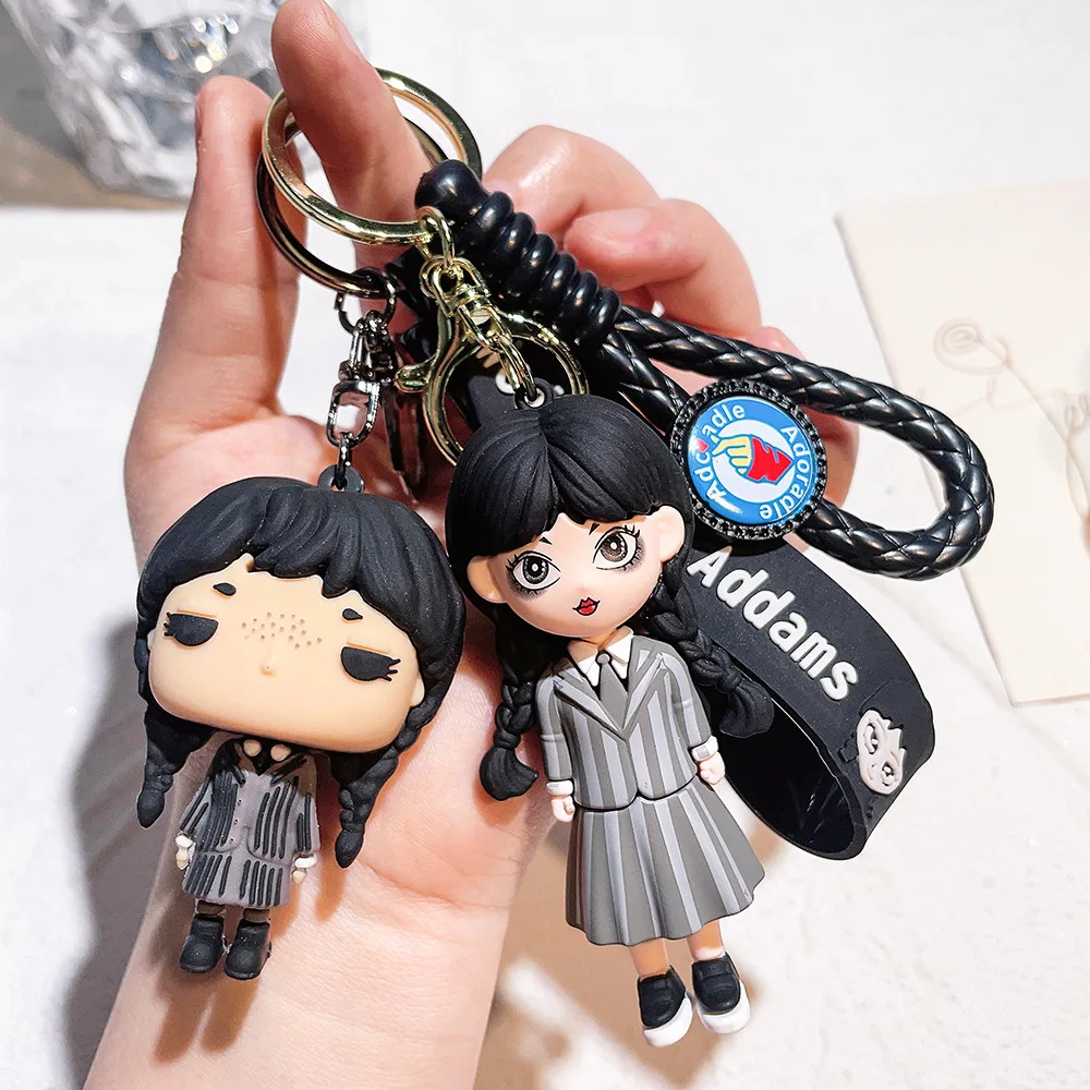 Horror Wednesday Addams Keychain Addams Family Movie Role Model Pendant ...