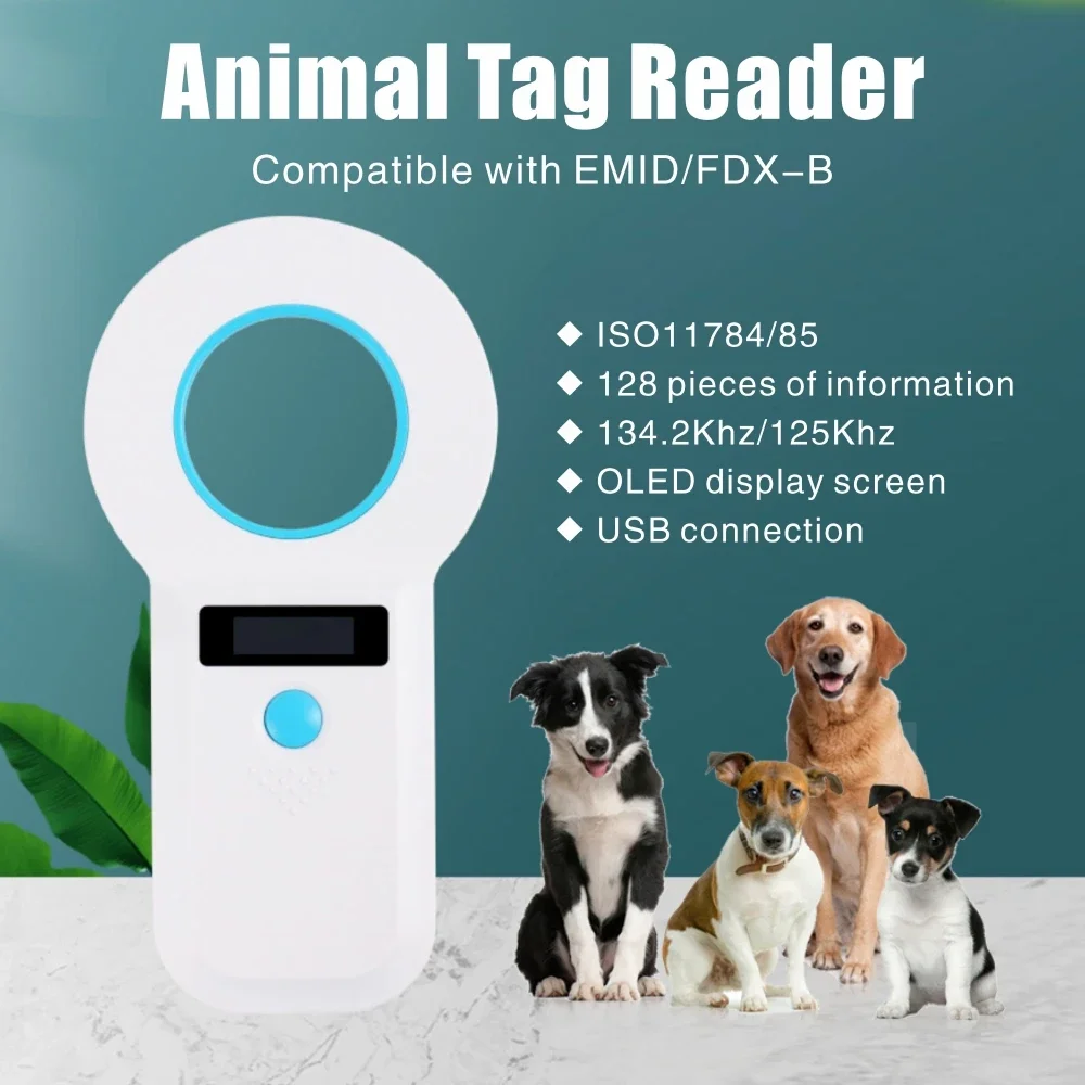 RFID Bluetooth Animal Tag Reader 134.2Khz/125Khz 15 Digits Pet ...