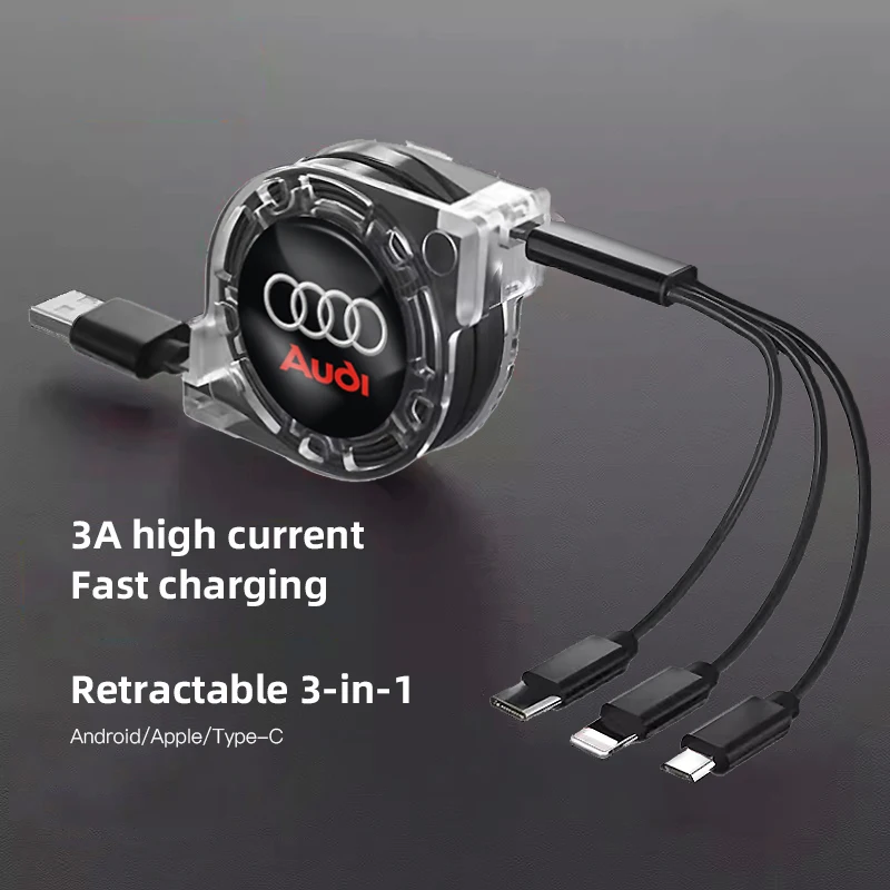 3 In 1 Micro Usb Type C Charging Cable Multi Charger For Audi A1 A2 A3