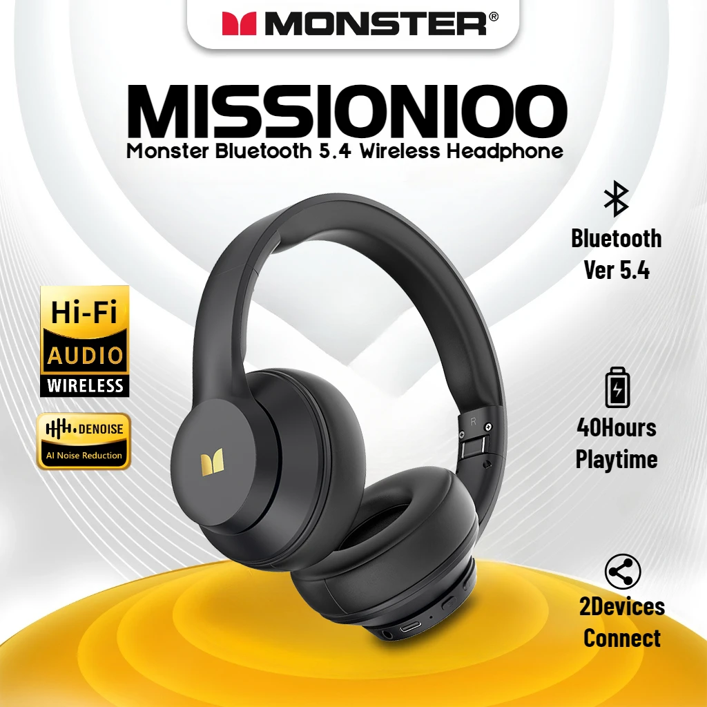Monster-Fone-de-ouvido-sem-fio-dobr-vel-com-microfone-fone-de-ouvido ...