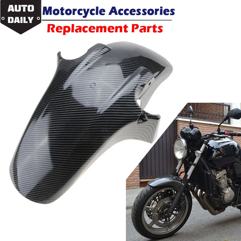 Motorcycle-Carbon-Fiber-Pattern-Front-Mud-Flap-Guard-Fairing-Fender-Fit ...
