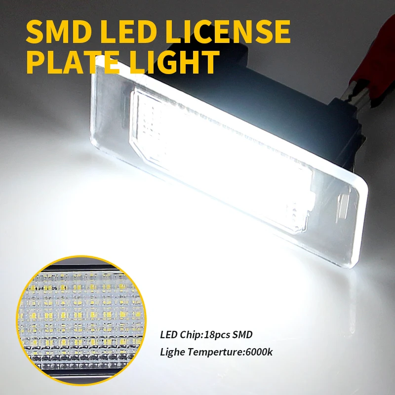 2PCS LED License Plate Number Light Canbus For VW Passat B6 5D Varant ...