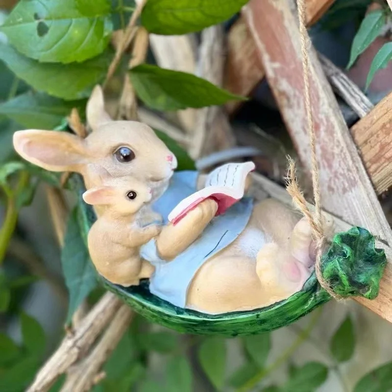 Garden-Outdoor-Tree-Pendant-Swing-Rabbit-Decoration-Garden-Cartoon ...
