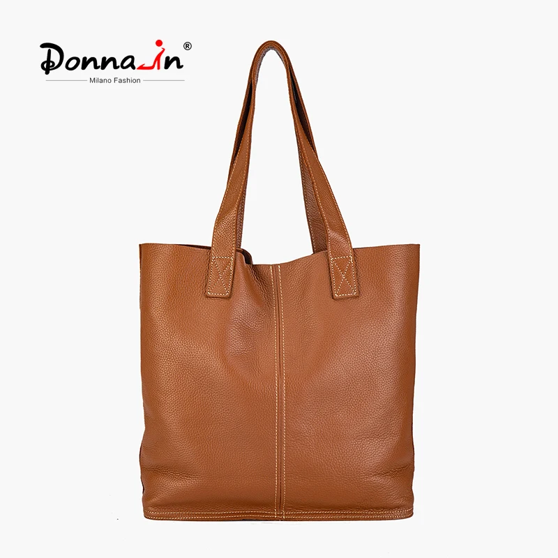 Donna-in Large Capacity Women Casual Tote Bag Soft Soft First Layer ...