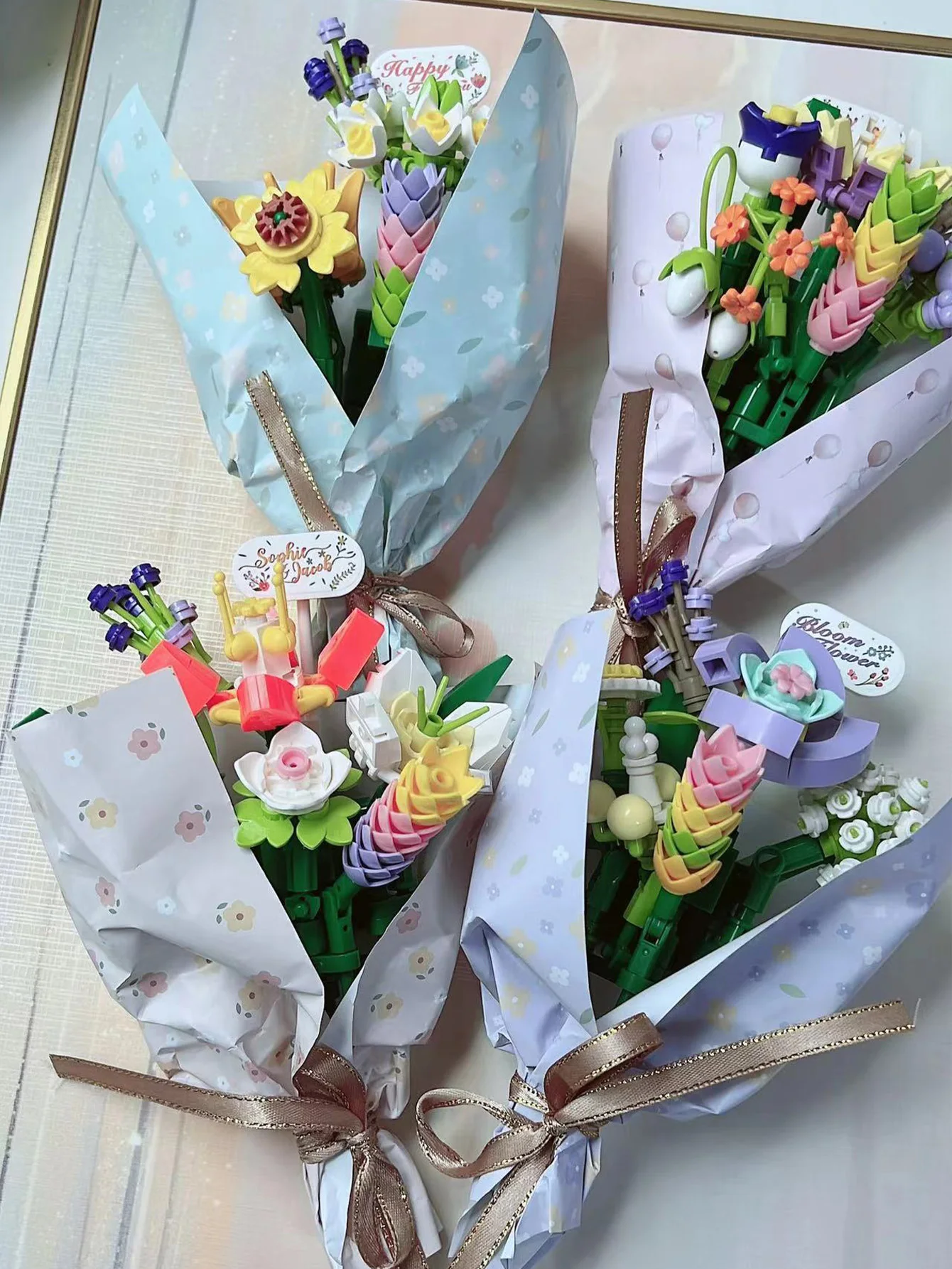Building-blocks-Toy-Eternal-Life-Bouquet-model-arrangement-Creative ...