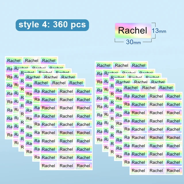 Size Name Tag Sticker Customize Stickers Waterproof Personalized Labels ...