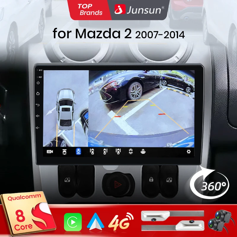 Junsun Qualcomm 360° Camera For MAZDA 2 Mazda2 2007-2014 Car Radio ...