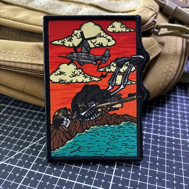 Airborne Warriors Army Rifleman Skull Soldier Tactical Patch Morale ...