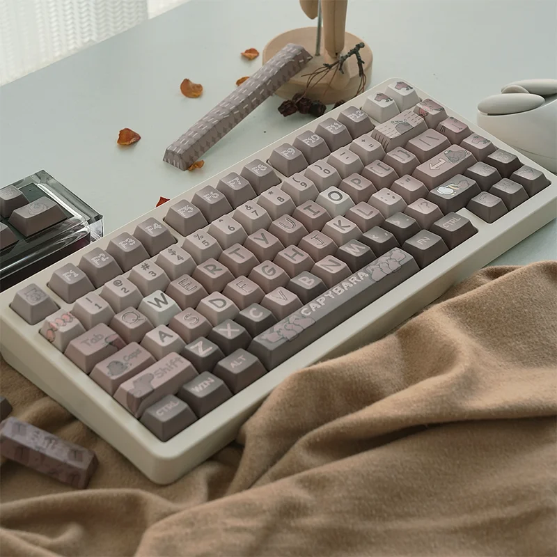 NPKC-Cherry-Keycaps-Set-PBT-Cute-Brown-Keycap-Kit-Capybara-Pattern-Dye ...