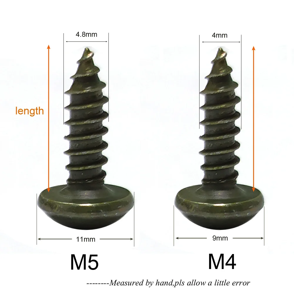 100PC Metal Retainer Self tapping Screws Bolts M4 M5 for Car Motorcycle ...