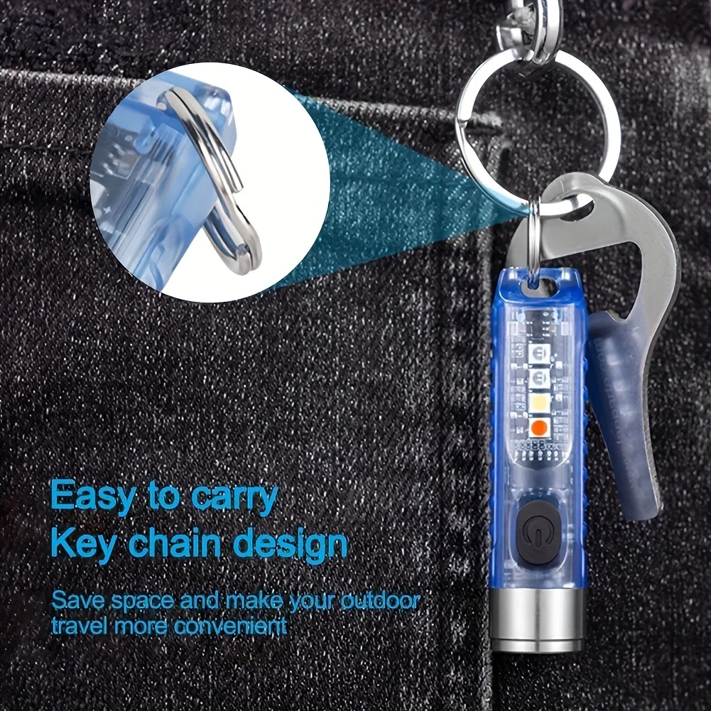 Mini-keychain-light-portable-LED-flashlight-USB-charging-for-fishing ...