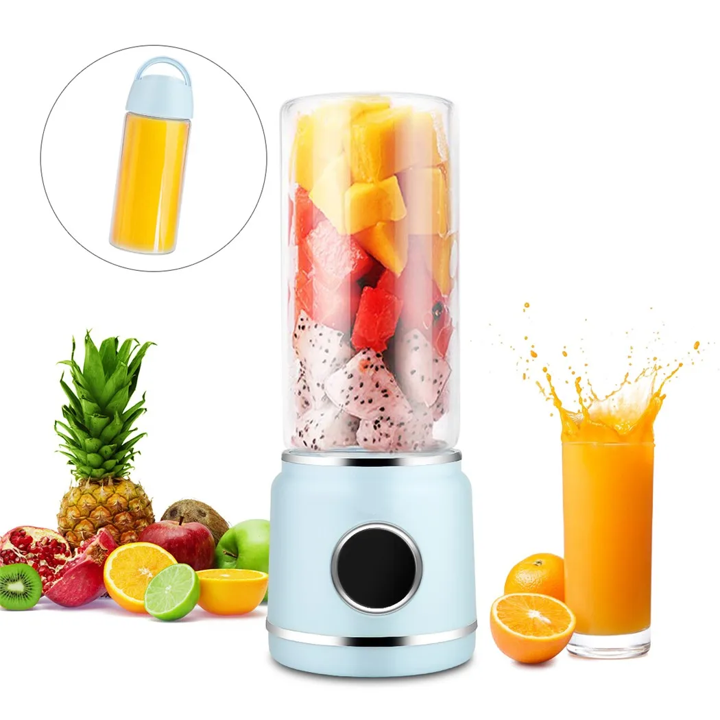 Electric Fresh Juicer Fruit Mixer 6 Blades Portable Blender Bottle USB ...