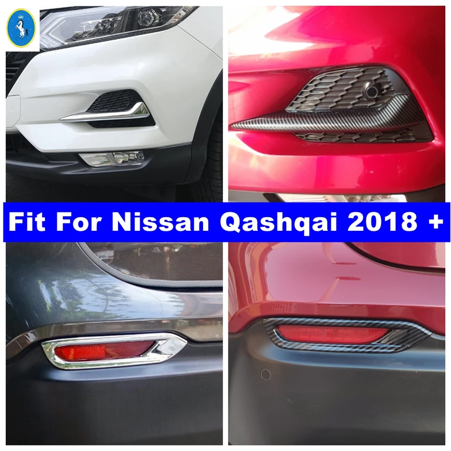 Chrome / Carbon Fiber Look Front Rear / Fog Lamps Lights Eyebrow Decor ...