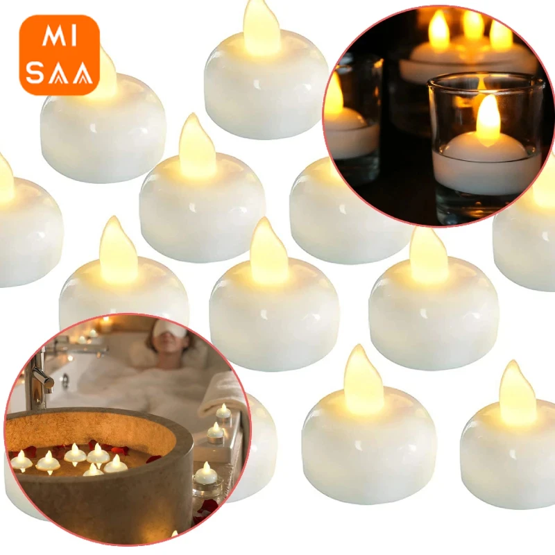 LED-Electronic-Float-Candle-Lamp-SPA-Shower-Water-Decoration-Wedding ...