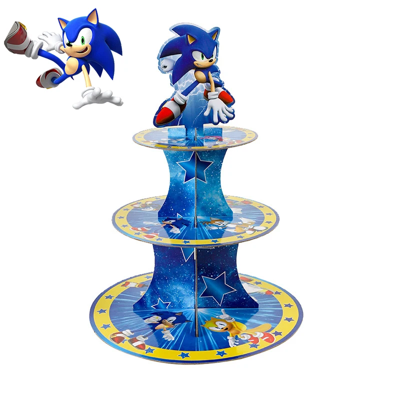 Sonic-The-Hedgehog-Cartoon-Cake-Stand-papel-descart-vel-prote-o-3 ...