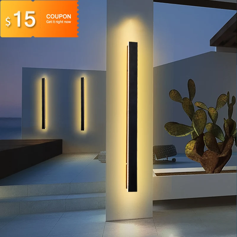 Modern-Waterproof-LED-Outdoor-Wall-Lamp-Long-Strip-IP65-Porch-Lights ...