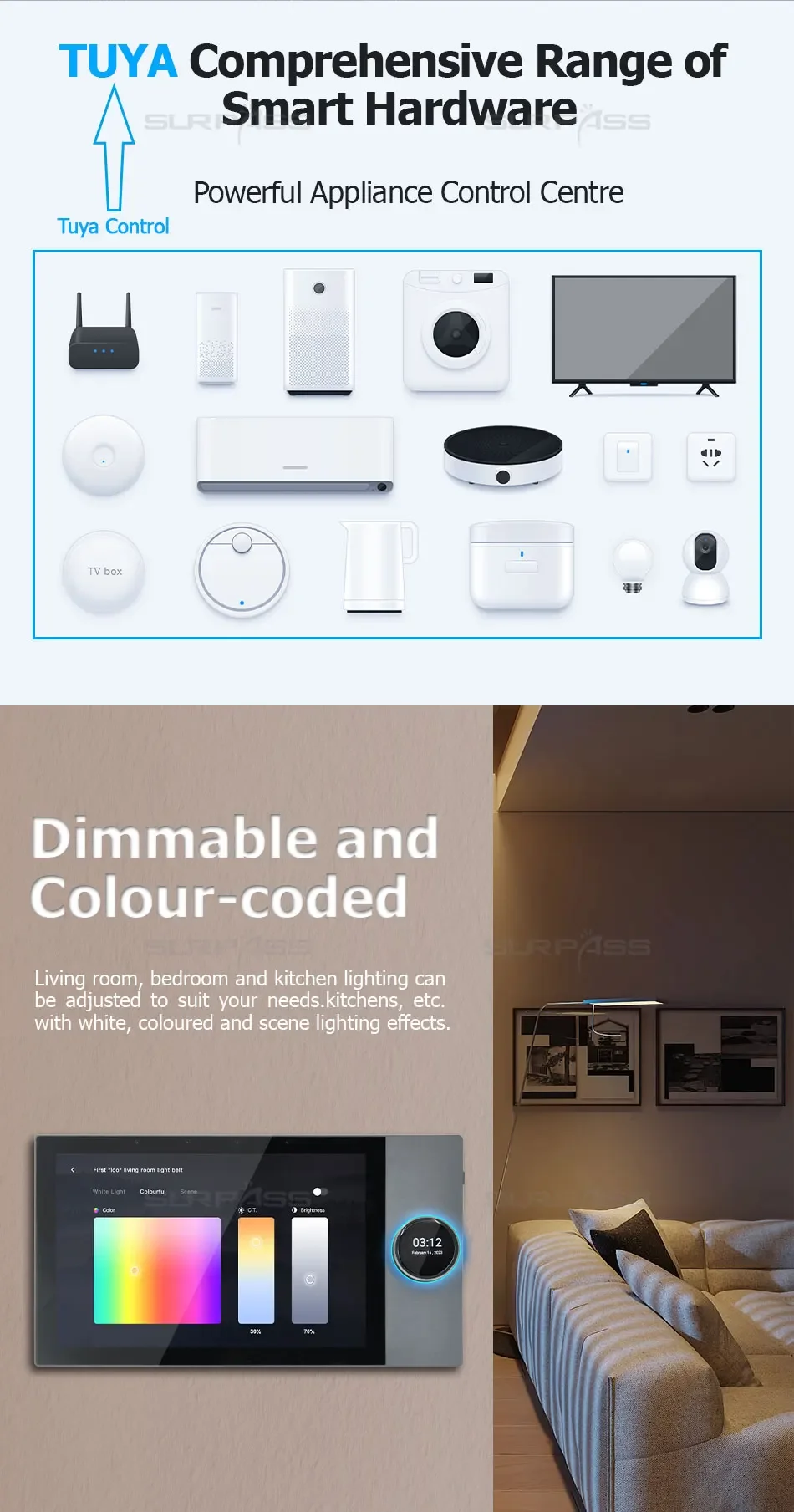 Smart Home Theater Amplifier 10'' Tuya WiFi Wall Amplifier Android 8.1 ...