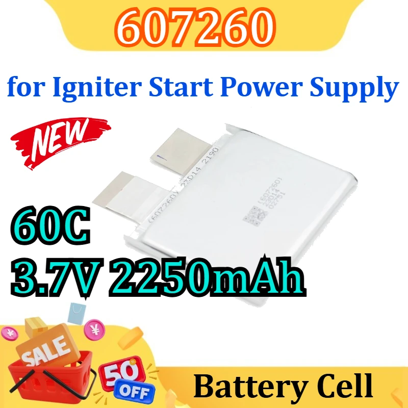 New for 607260 60C 3.7V 2250mAh Battery Cell Igniter Start Power Supply ...