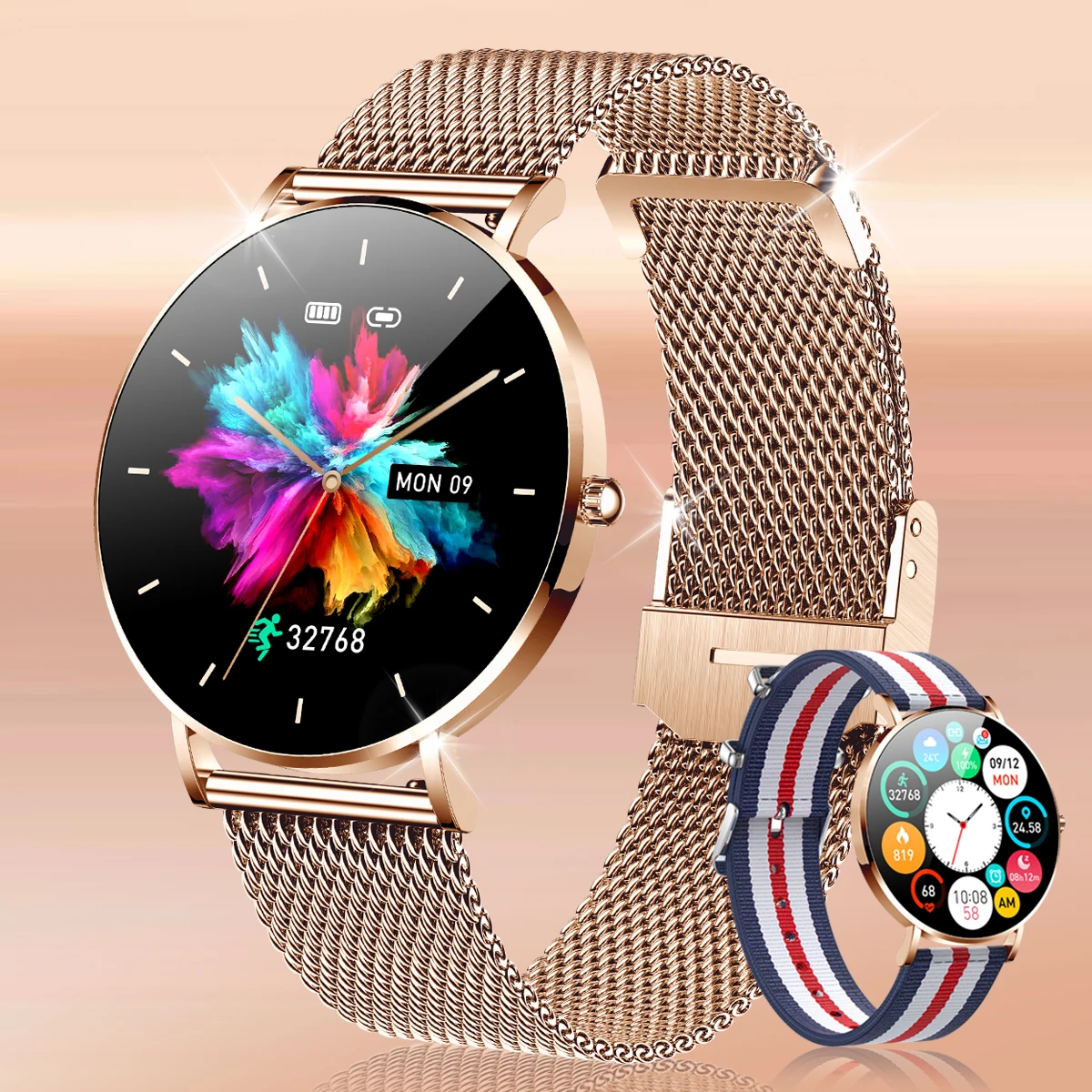 2024-Ultra-Thin-Smart-Watch-For-Women-Full-Touch-Screen-IP67-Waterproof ...