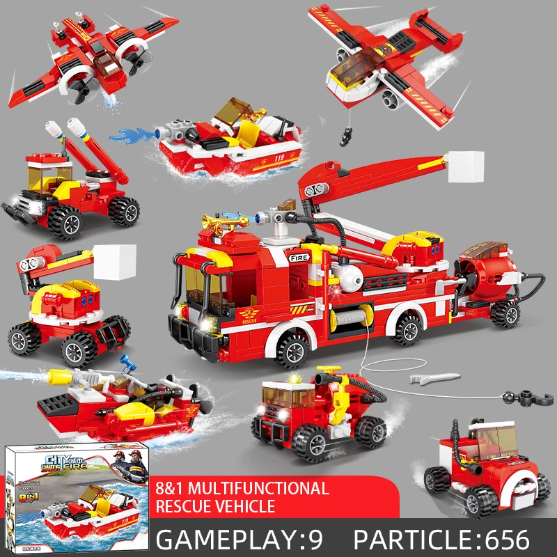 8-in-1-Fire-Truck-Building-Blocks-City-Scaling-Ladder-Multifunctional ...