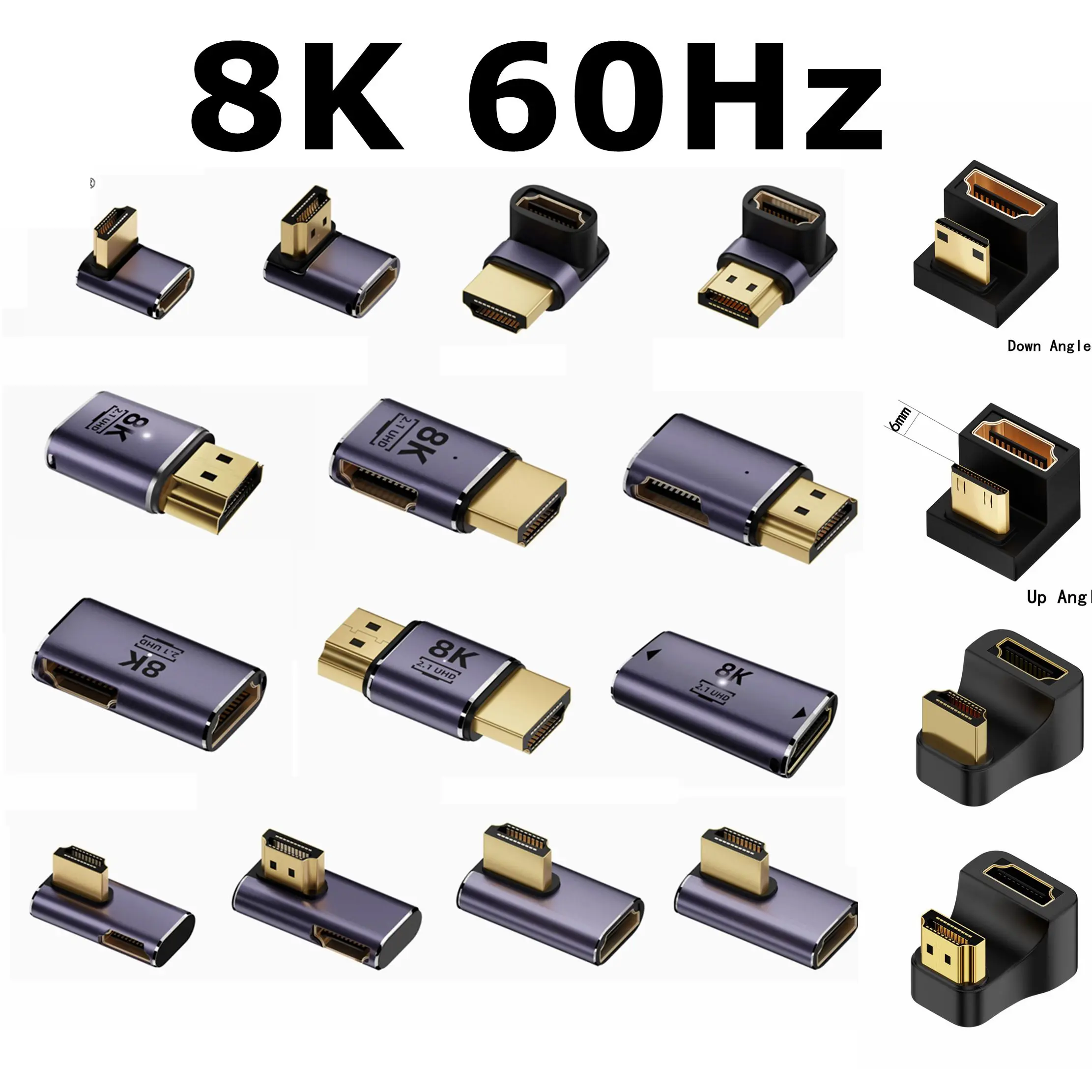 1Pc-8k-4K-120Hz-270-90-Degree-Angled-Adapter-Mini-Micro-To-HDMI ...