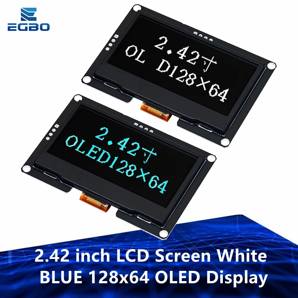 EGBO-White-Yellow-2-42-2-42-inch-LCD-Screen-128x64-OLED-Display-Module ...
