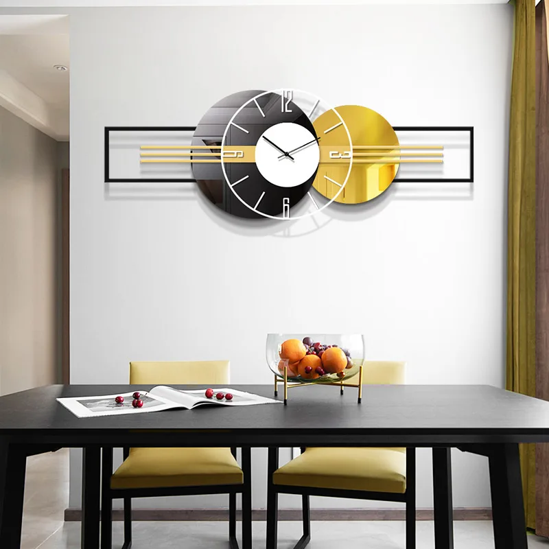Luminous-Art-Mural-Wall-Clock-Big-Size-Metal-Bedroom-Modern-Design ...