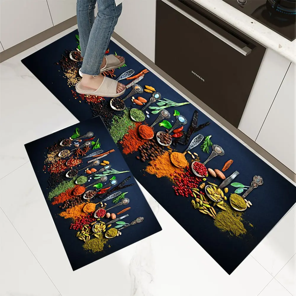 Vegetable Grains Spices Kitchen Mat Rectangle Doormat Bedroom Home ...