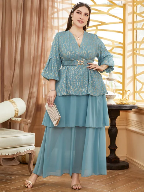TOLEEN Women Elegant Large Plus Size Maxi Dress 2022 Slim Matching ...