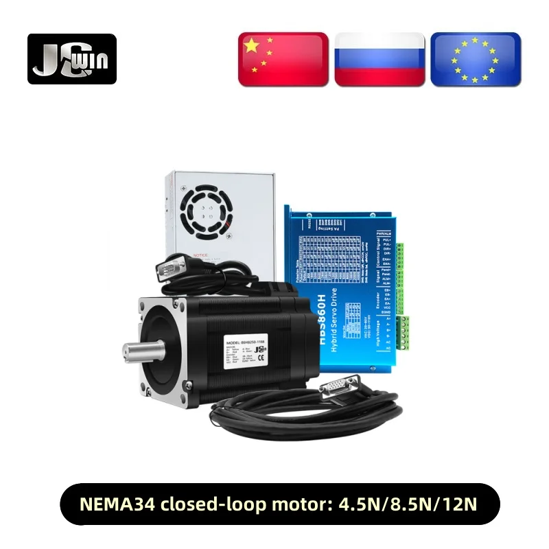 Nema 34 4.5N 8.5N 12N.m Closed Loop Stepper Motor Kit Hybird Servo ...