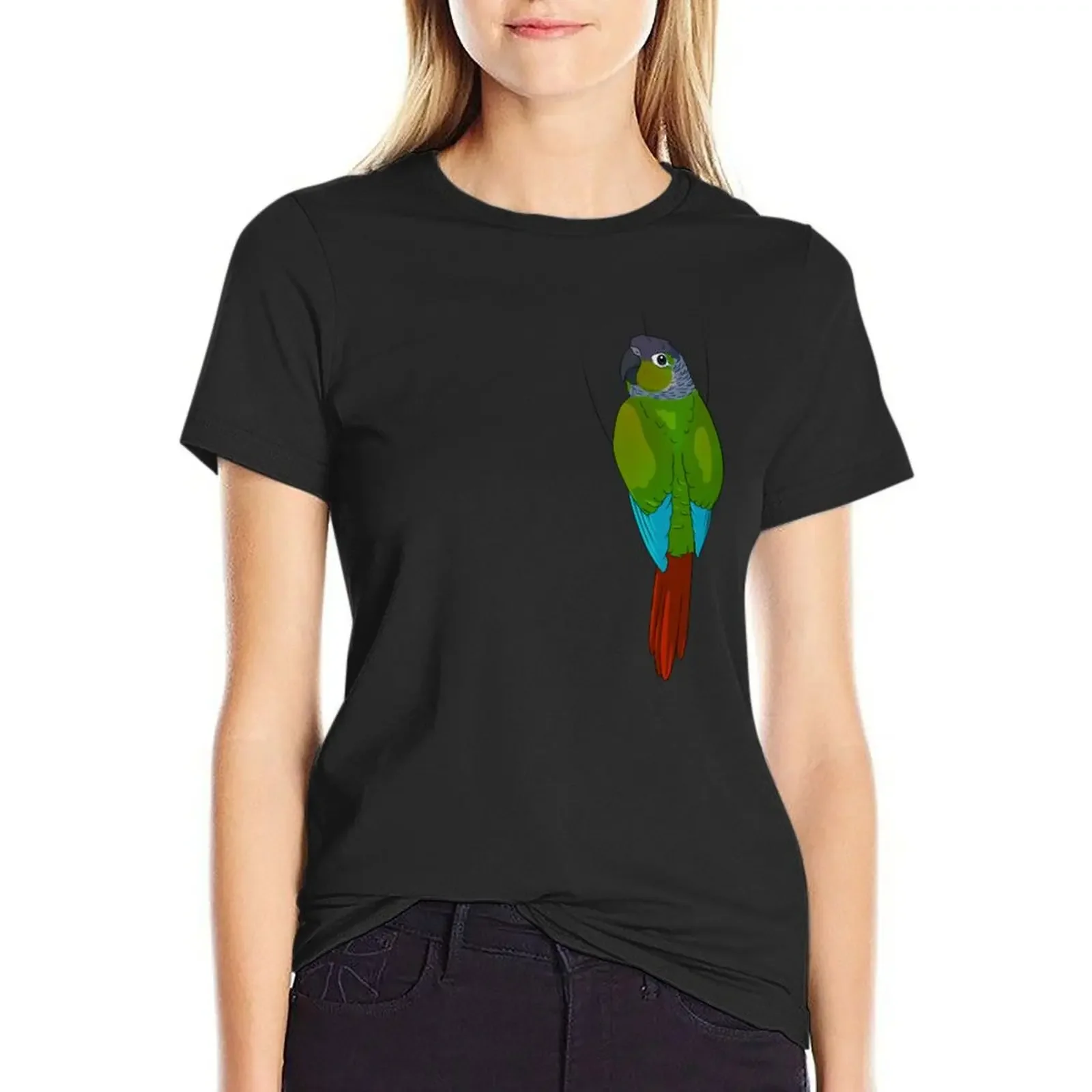 Green-Cheeked-Conure-T-Shirt-graphics-cute-tops-female-luxury-designer ...
